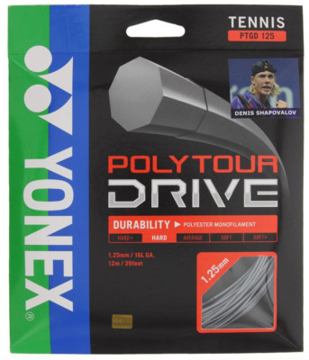 Yonex Poly Tour Drive 125/16L Tennis String Set Silver | eBay