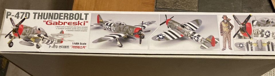New Academy 1/48 P-47D Thunderbolt Gabby Gabreski Aircraft Model Kit ...