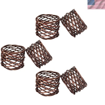 Set of 6 Handmade Round Napkin Rings - Antique Bronze Finish for Every ...