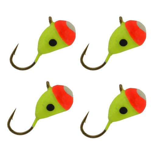 4 New HT Marmooska Ice Fishing Jigs - Chartreuse Orange - Size 10 | eBay