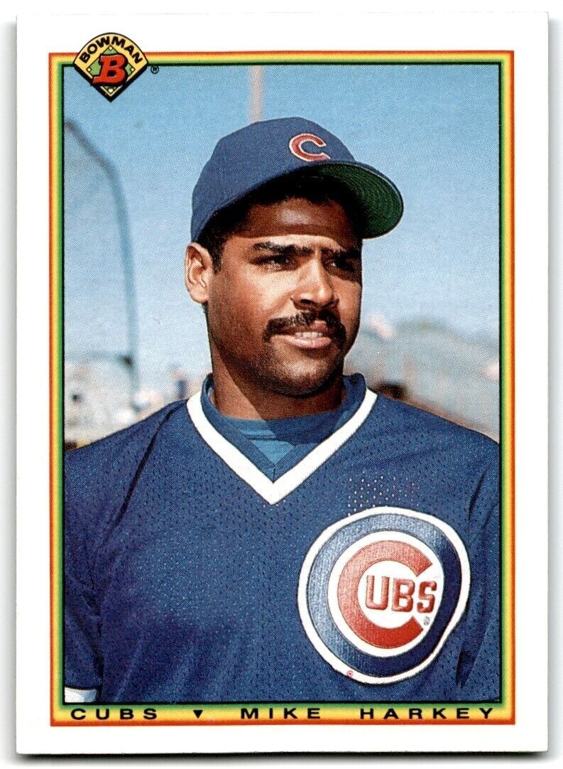 1990 Bowman Baseball Card Mike Harkey Chicago Cubs #28 | eBay