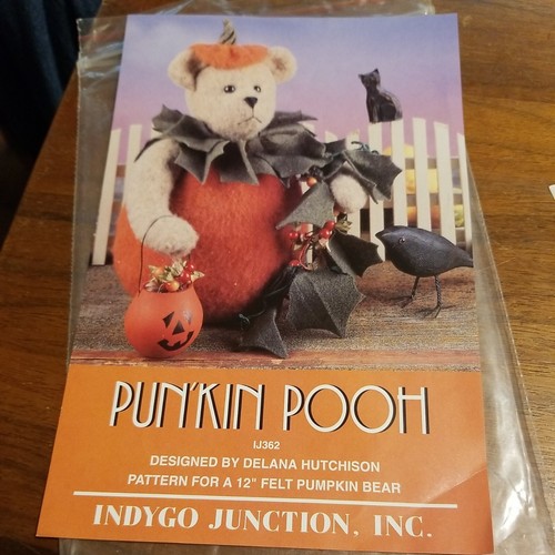 Vintage 1995 Indygo Junction Pattern for 12" Plush Felt PUN'KIN POOH ...