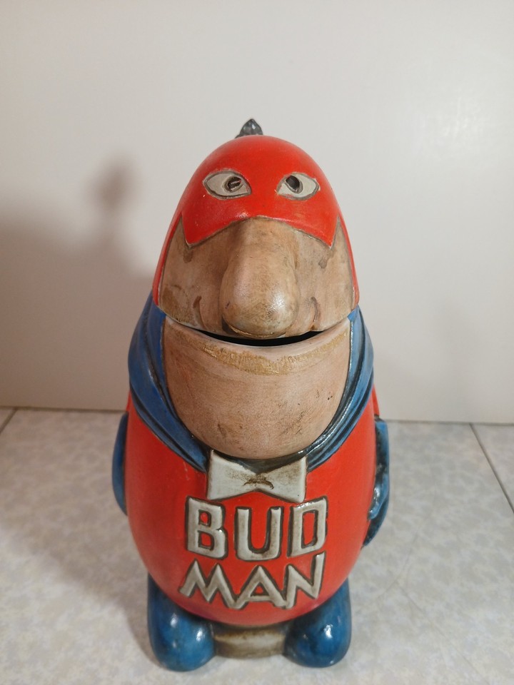 VNTG 1975 Budweiser 1st Ed Bud Man Stein Ceramarte Brazil Bow Tie Flat ...