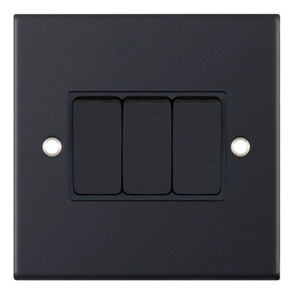 5 x Selectric DSL11-03 5M Light Switches 3 Gang 2 Way SP 10A (Matt ...