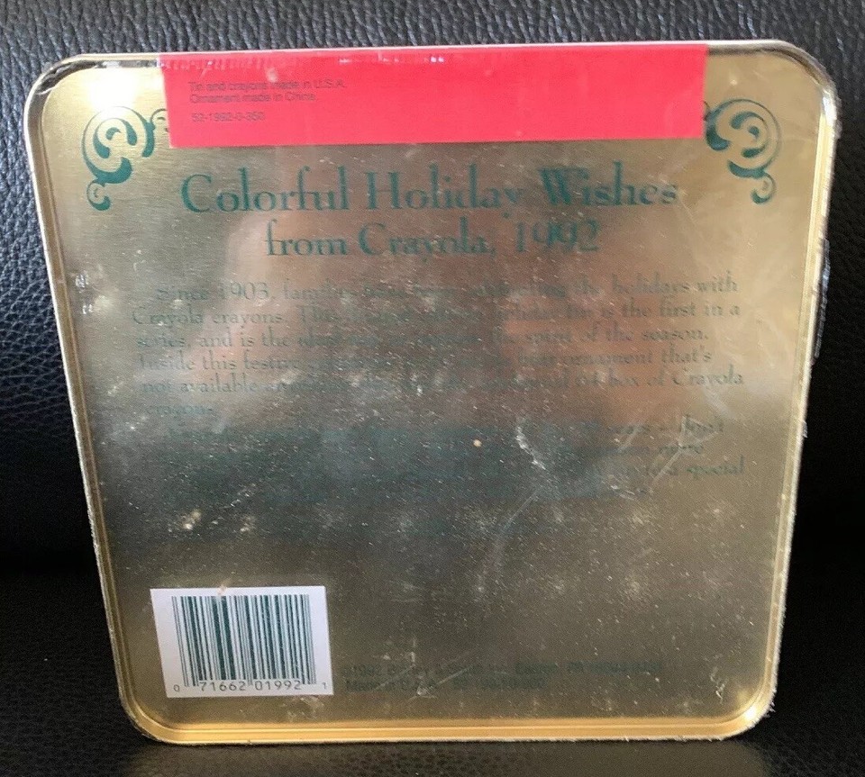 Crayola Nostalgic Collectors Tin Box 64 Crayons Coloring Holiday 1992 ...