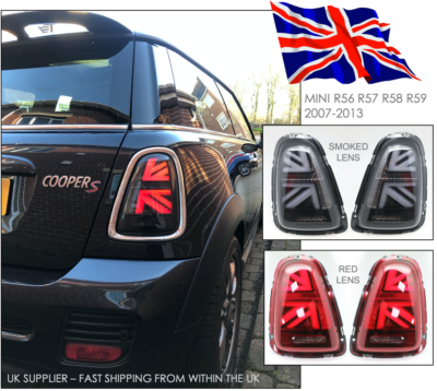 MINI R56 2007-2013 - Cooper S JCW LED Rear Lights - UK Flag Style RED ...