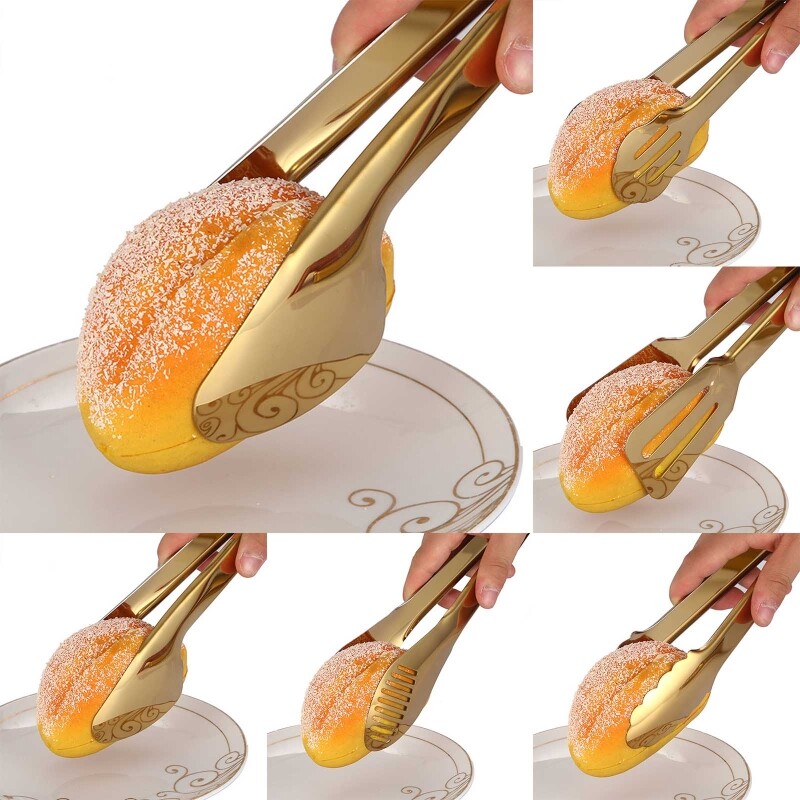 Stainless Steel Multi-Function Flipping Spatula Tong Clip for Bread BBQ ...