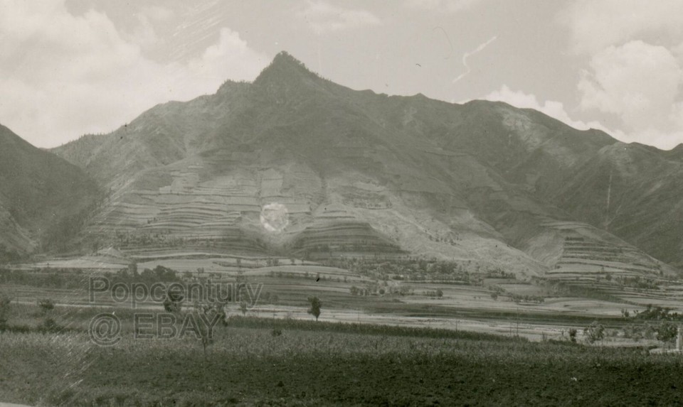 Vintage 1944 China Photograph Sian Landscape Mountains Sharp Photo WW2 ...