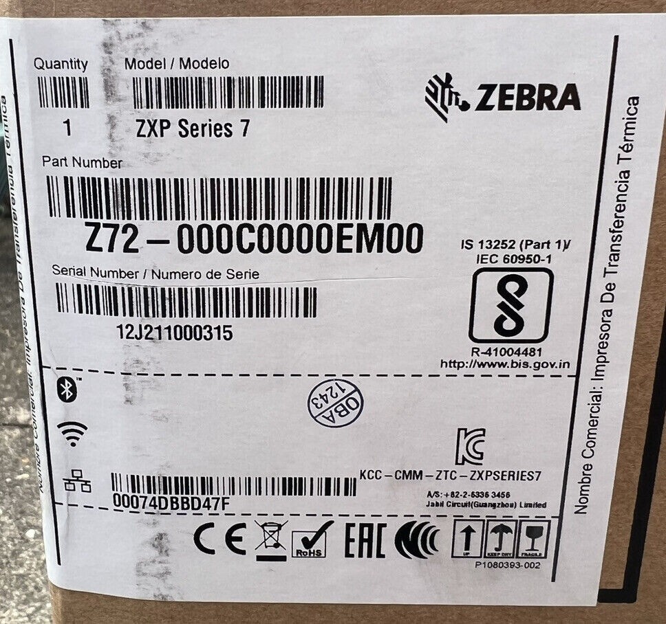 Zebra ZXP7 Colour Thermal Dye Sublimation/Thermal Transfer Printer ...