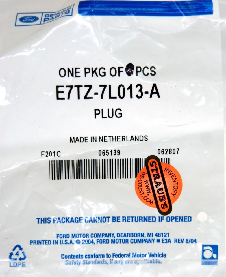 Ford F-Series E7TZ-7L013-A ZF-5 Rail Detent Plug OEM 5312 | eBay