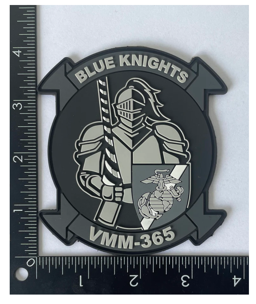 MARINE CORPS VMM-365 BLUE KNIGHTS HOOK & LOOP GLOW PVC PATCH | eBay
