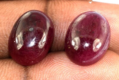 Madagascar Red Ruby 29.15 Ct Oval Cabochon Gemstone Pair Natural ...