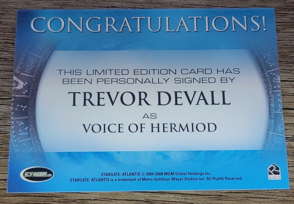 Stargate Atlantis Seasons 3 & 4 Trevor Devall as Voice of Hermiod ...