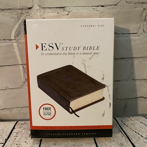 New ESV Study Bible TruTone Olive Celtic Cross Design English Standard ...
