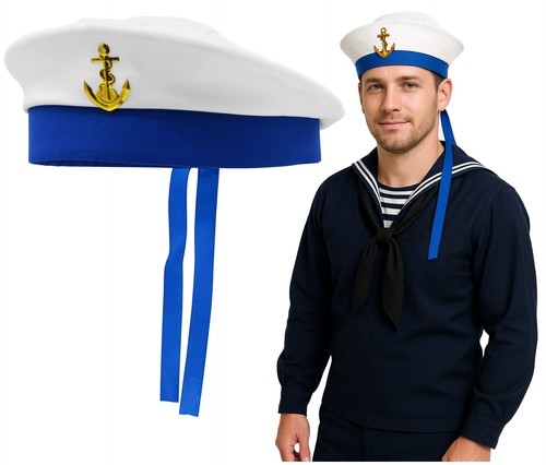 Adult Marine Soviet Navy Sailor Cap Hat With Ribbon Tassels Costume ...