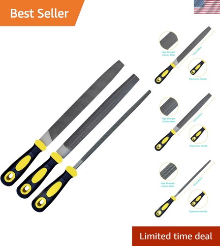 3 pcs Metal File Set, 8-inch,Professional High Carbon Steel File ...
