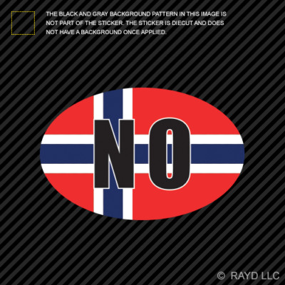 Norway Oval Sticker Die Cut Decal Norwegian Country Code euro NO v4 | eBay