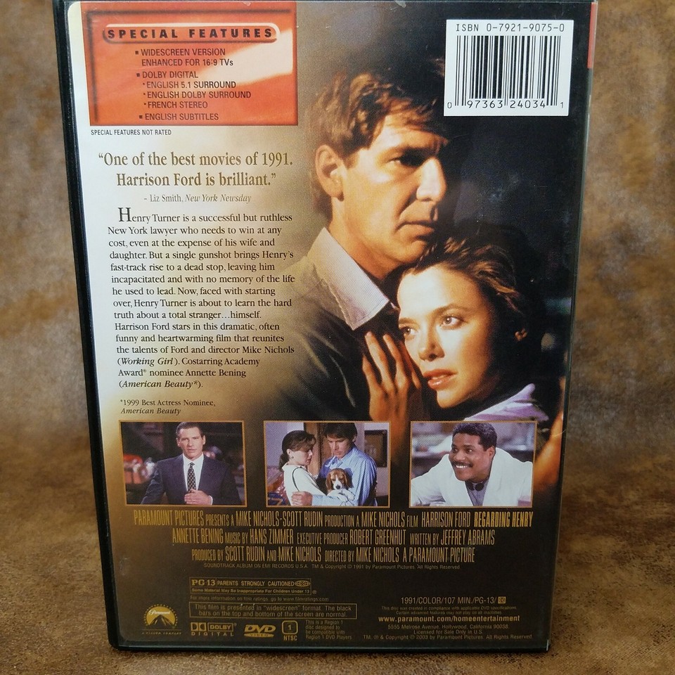 Regarding Henry (DVD, 2003) Annette Bening, Harrison Ford 97363240341 ...