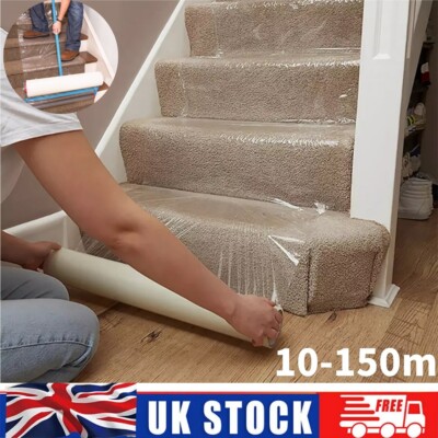 100M Carpet Floor Protector Self Adhesive Roll Protection Cover Dust ...