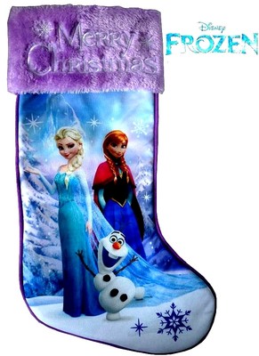 Disney Frozen Christmas Stocking Elsa Anna Olaf Snowman Furry Princess ...
