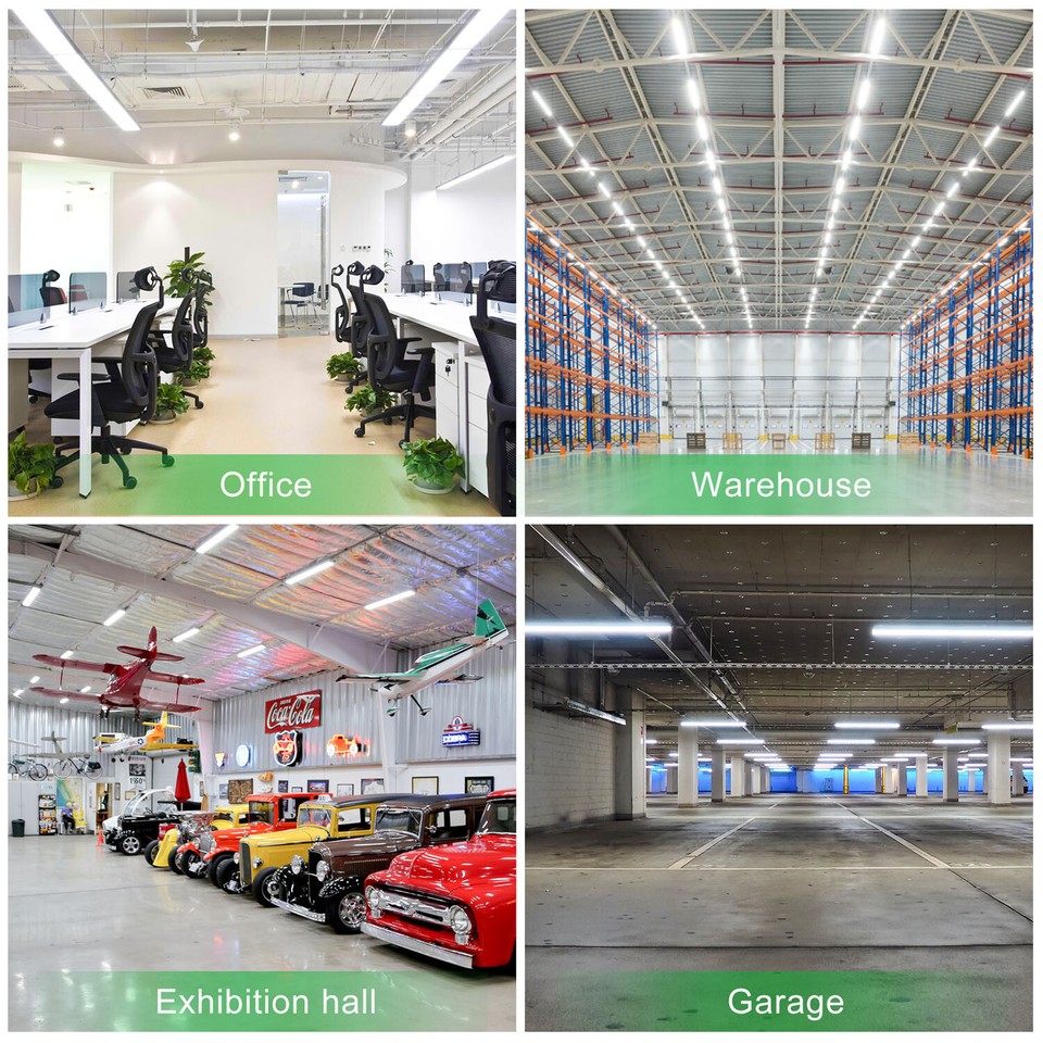 4-PACK 4FT Utility LED Shop Light 120W Linkable Ceiling Fixture 5000K ...