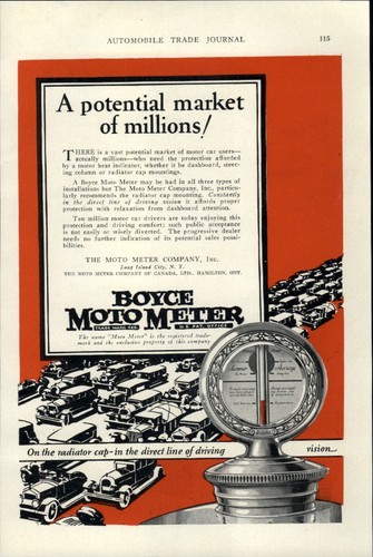 1927 PAPER AD CAR AUTO 3 PG Boyce Moto Meter Weaver Power Lift Jack 60 ...