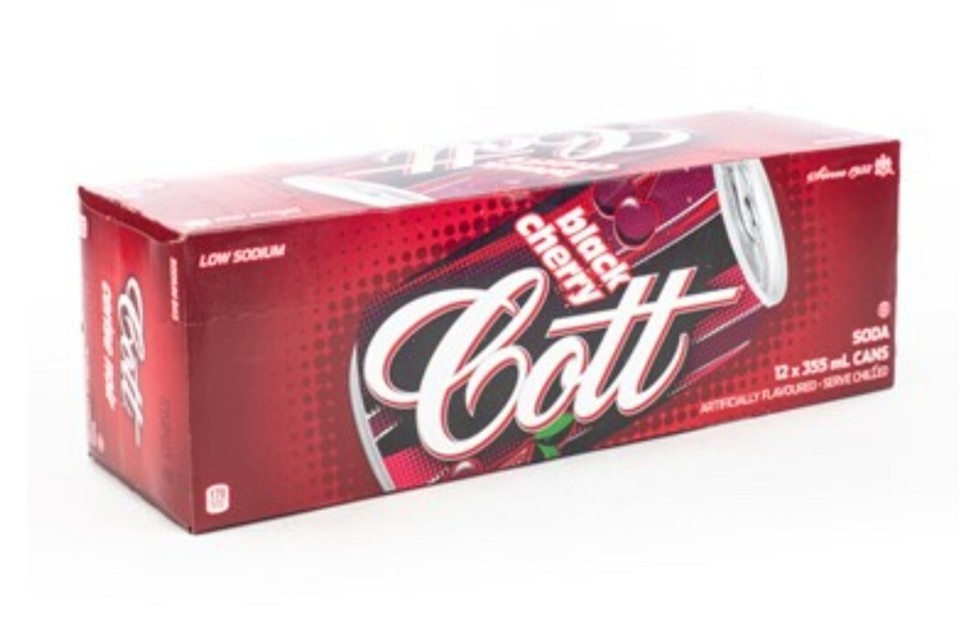 12 Cans of Cott Black Cherry Soda Soft Drink 355 ml Each - Free ...