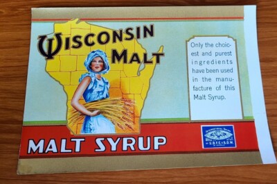 Vintage Prohibition Era Wisconsin Malt Syrup Label New Old Stock | eBay