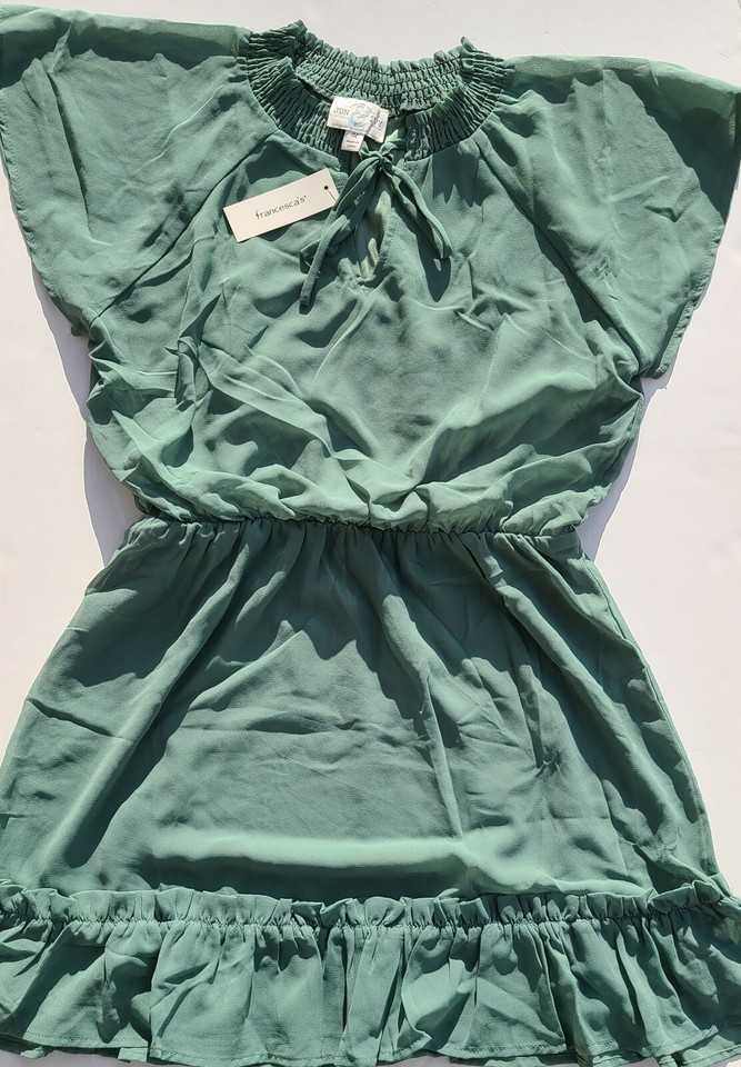 NWT FRANCESCA'S OLIVE DRUELLE PEASANT MINI DRESS SIZE MEDIUM | eBay