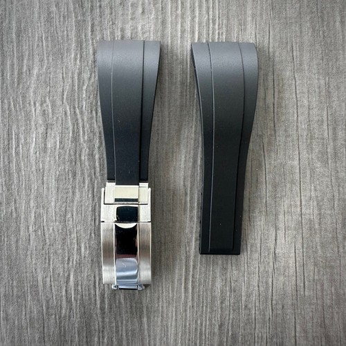 22mm Rubber Oysterflex Replacement Watch Strap Band With Clasp Made For ...