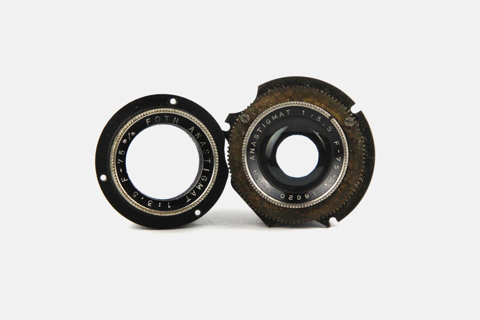 Vintage lens FOTH ANASTIGMAT 1 : 3,5 F - 75 mm (2 pcs) For camera FOTH ...