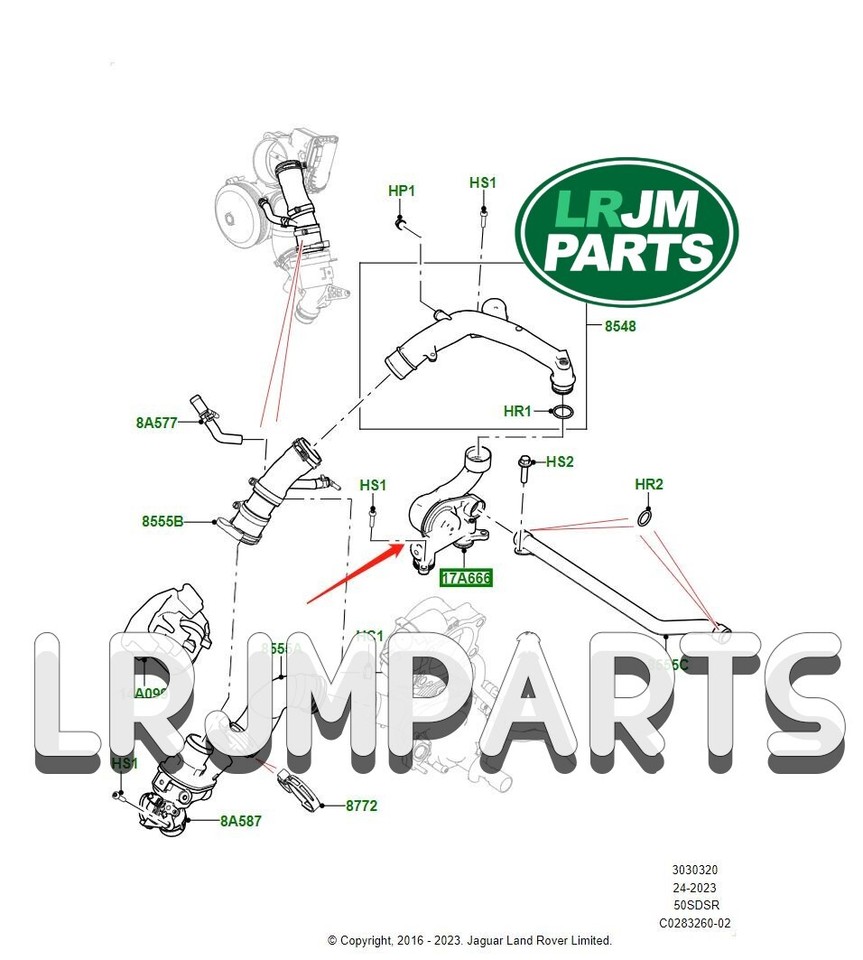 Genuine Range Rover Jaguar Front Coolant Water Control Valve 5.0L SC V8 ...