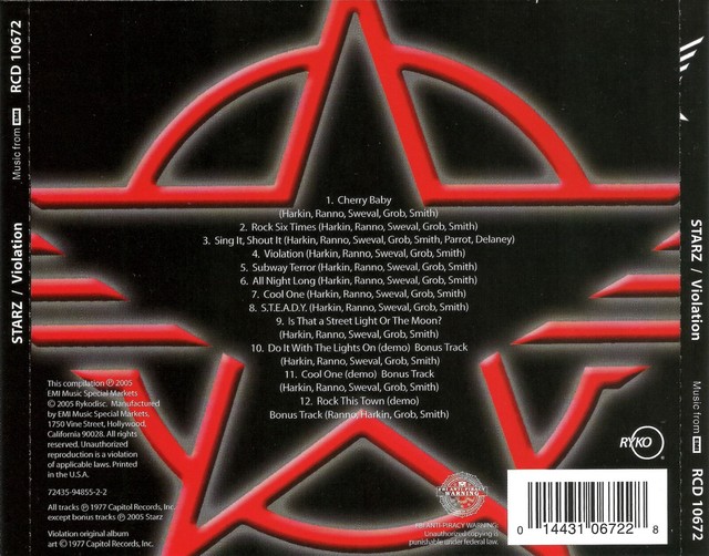 Violation [Bonus Tracks] [Remaster] by Starz (CD, Feb-2005, Rykodisc ...