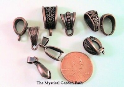 Bail Mix, 9 Antiqued Copper Bail Mix Approximately 1/2" x 1/4" Assorted ...