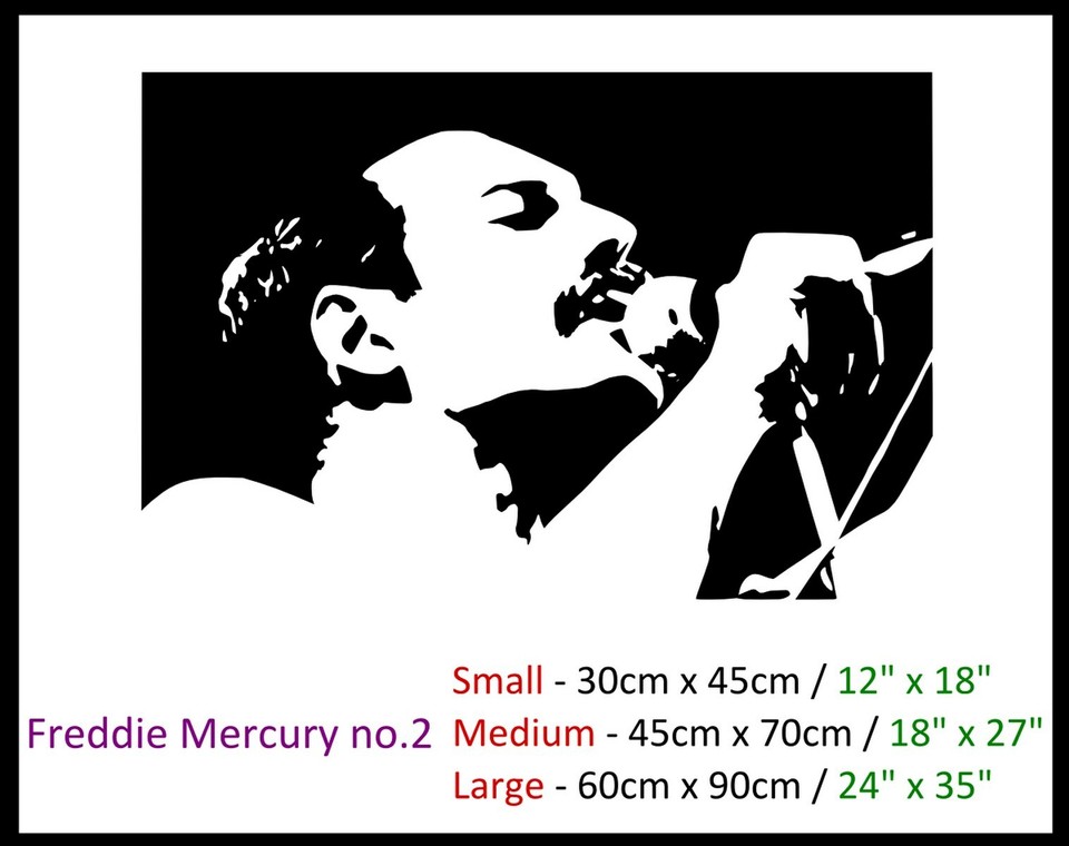 Freddie Mercury Queen Wall Stickers Collection Music Notes Laptop Car ...