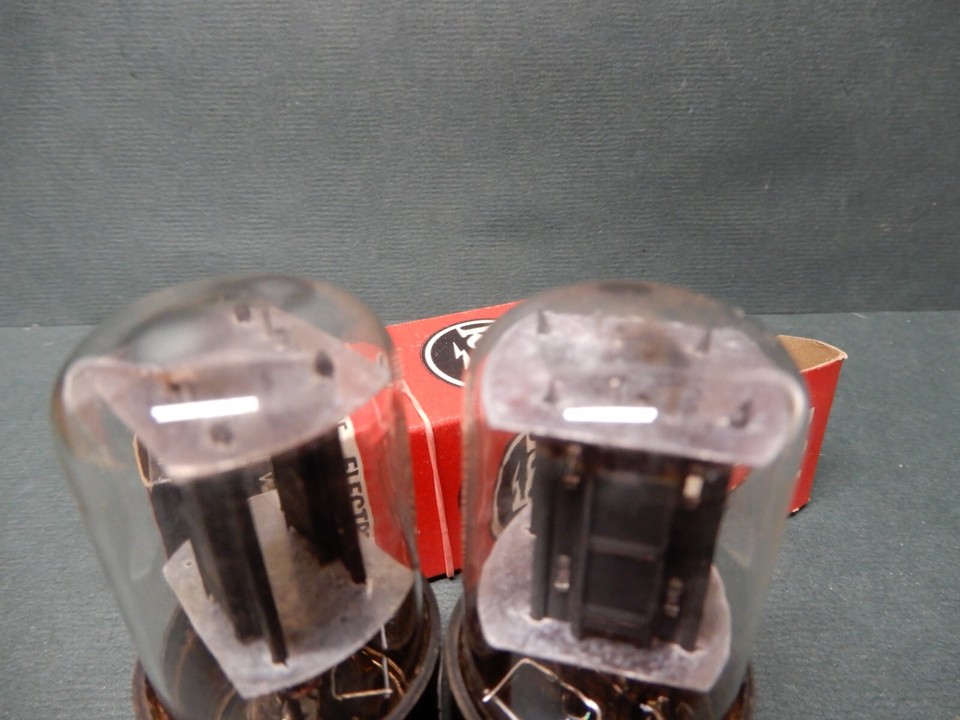RCA 6SN7 Black Plate Silver Logo Vacuum Tubes (2) Tested 80/76% & 100/ ...