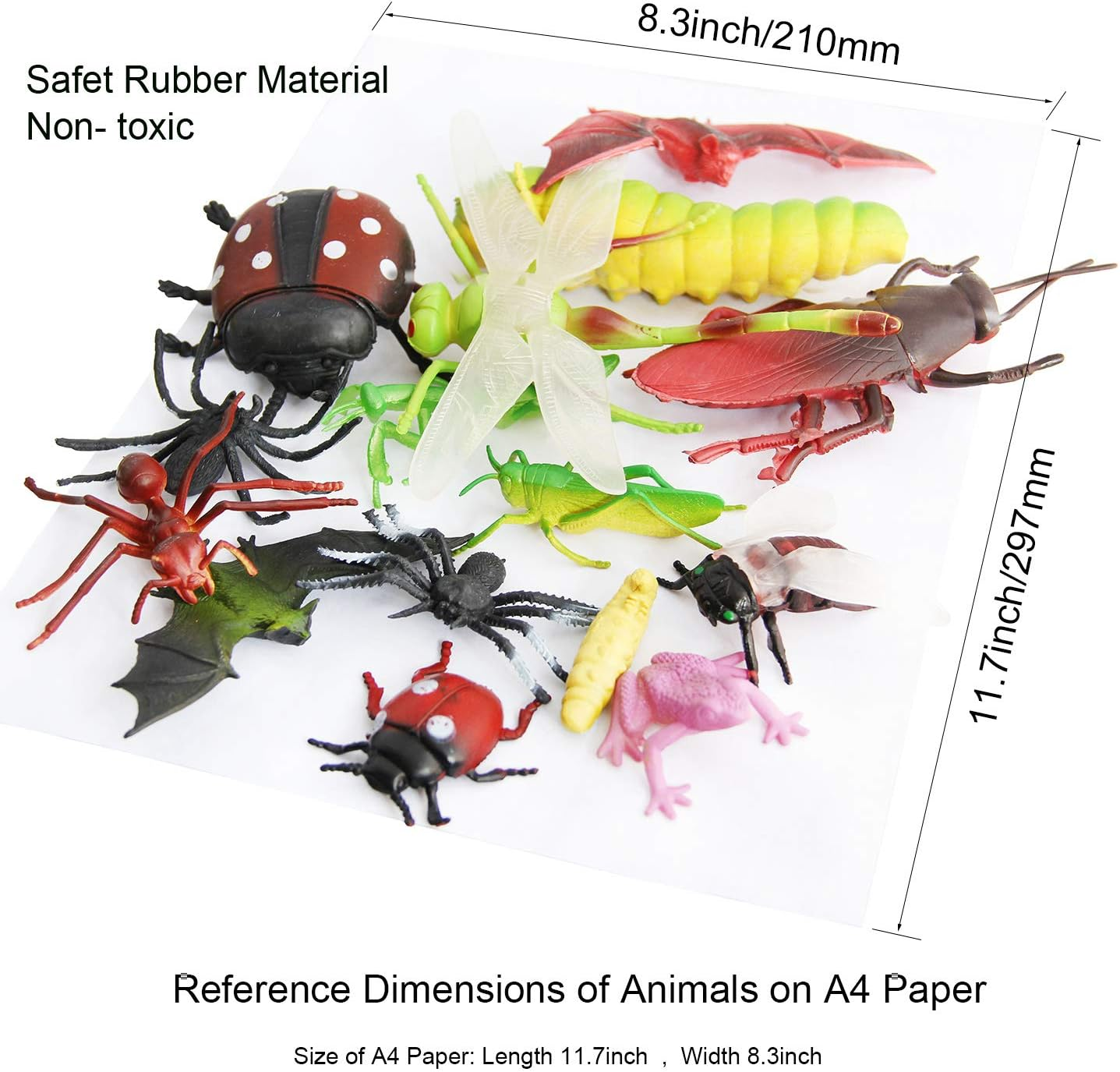 PINOWU 27Pcs Bug Toy Figures Playset for Kids Boys, 2-6' Fake Insects ...