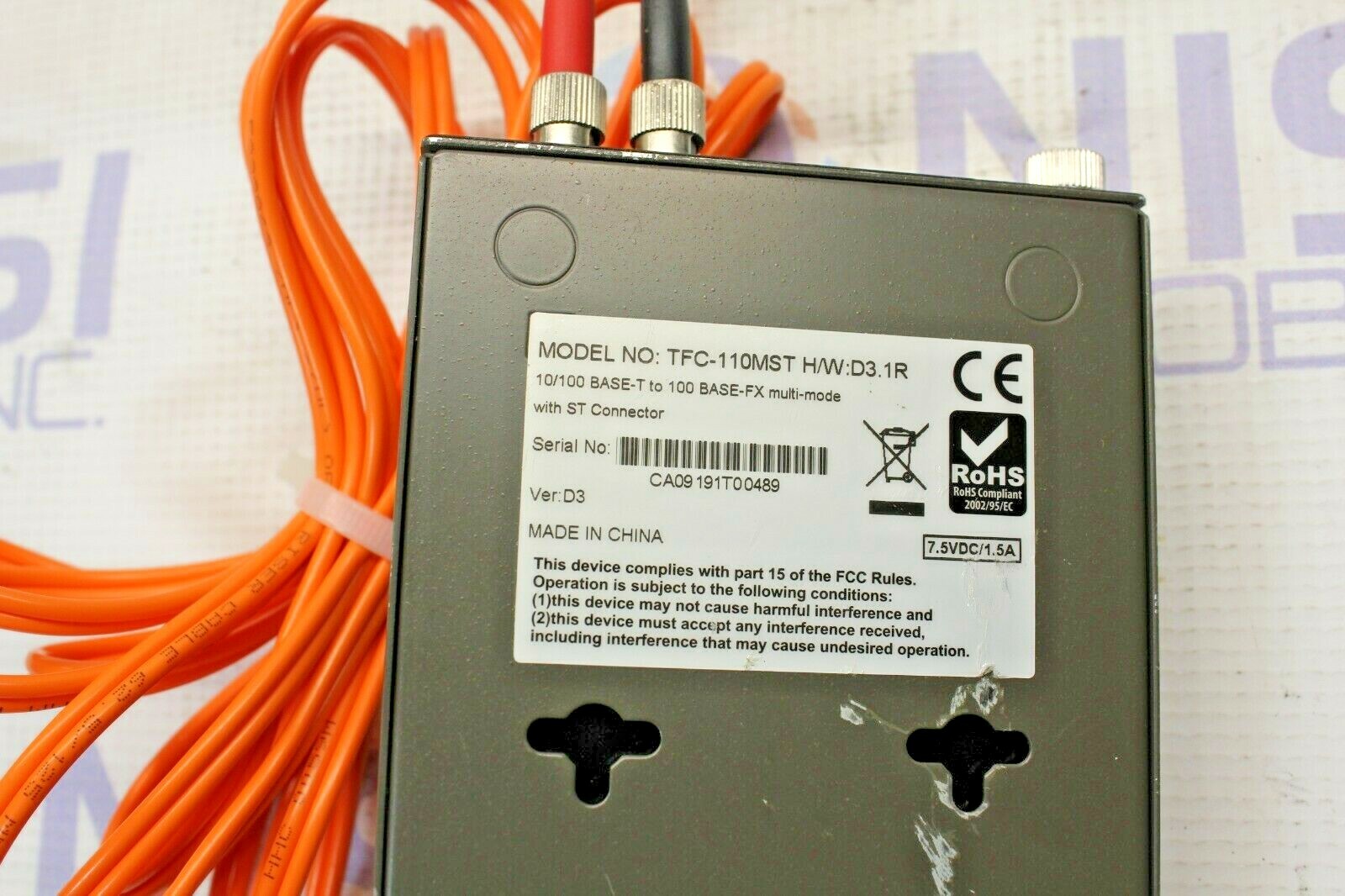 TRENDnet TFC-110MSC H/W:D3.1R 10/100Base-TX to 100Base-FX MM Fiber ...