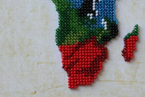 Bead embroidery kit World Map-2 needlework kit Art canvas beadwork ...
