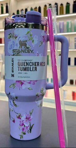 Stanley x LoveShackFancy Everblooming Rosettes 40oz Tumbler Purple New ...