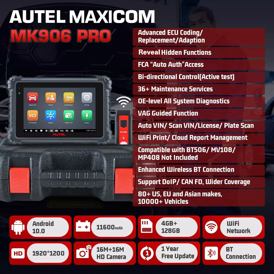2025 Newest Autel MaxiSys MK906 Pro MS906 PRO Full System Diagnostic ...