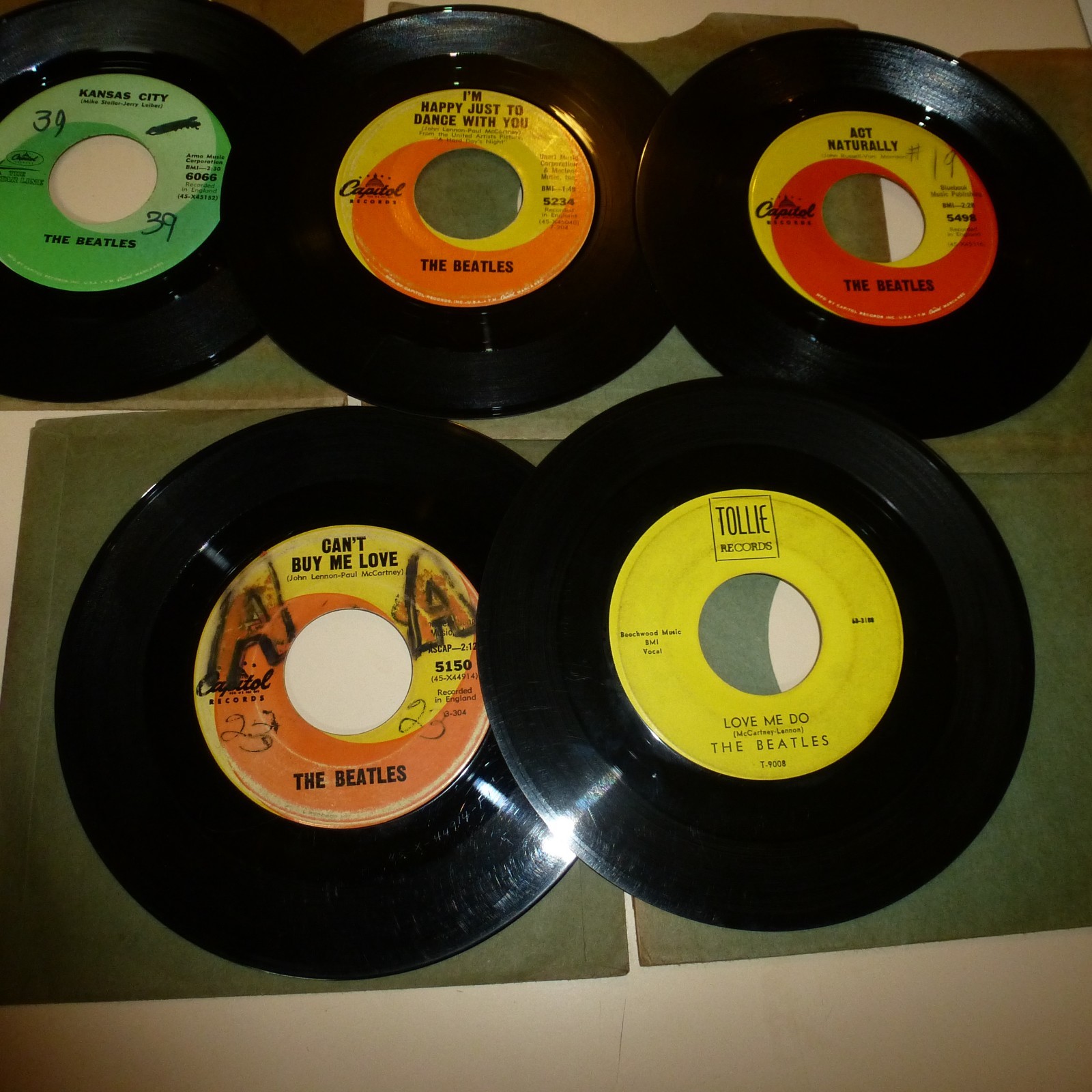 5 BEATLES 45 RPM RECORDS - CAPITOL, TOLLIE, CAPITOL STAR LINE | eBay