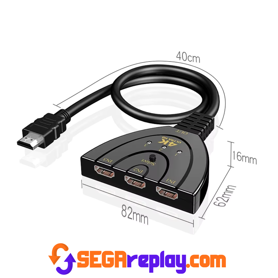 NEW HDMI 3 Way Switch / Splitter / Adapter for Game Consoles. Ships ...