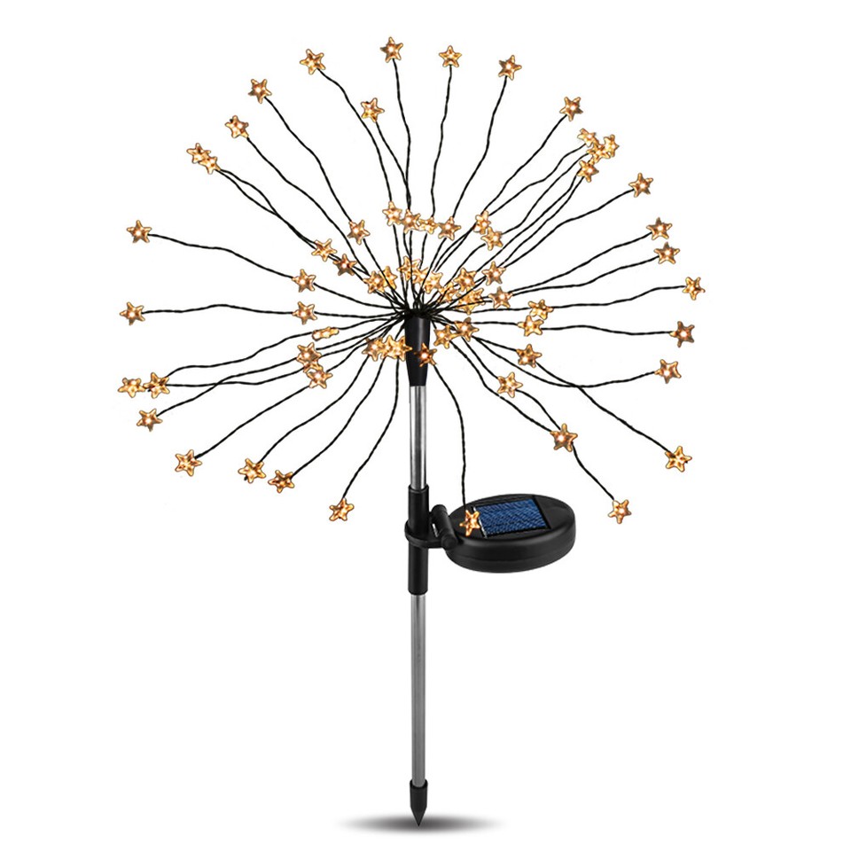 2 PCS Star Stake Firework Fairy Light For Patio Backyard Garden ...