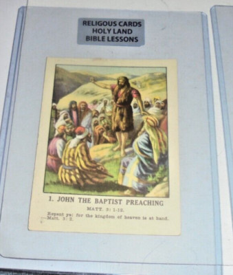 Vintage Bible Study Lesson Color Card Christian John the Baptist ...