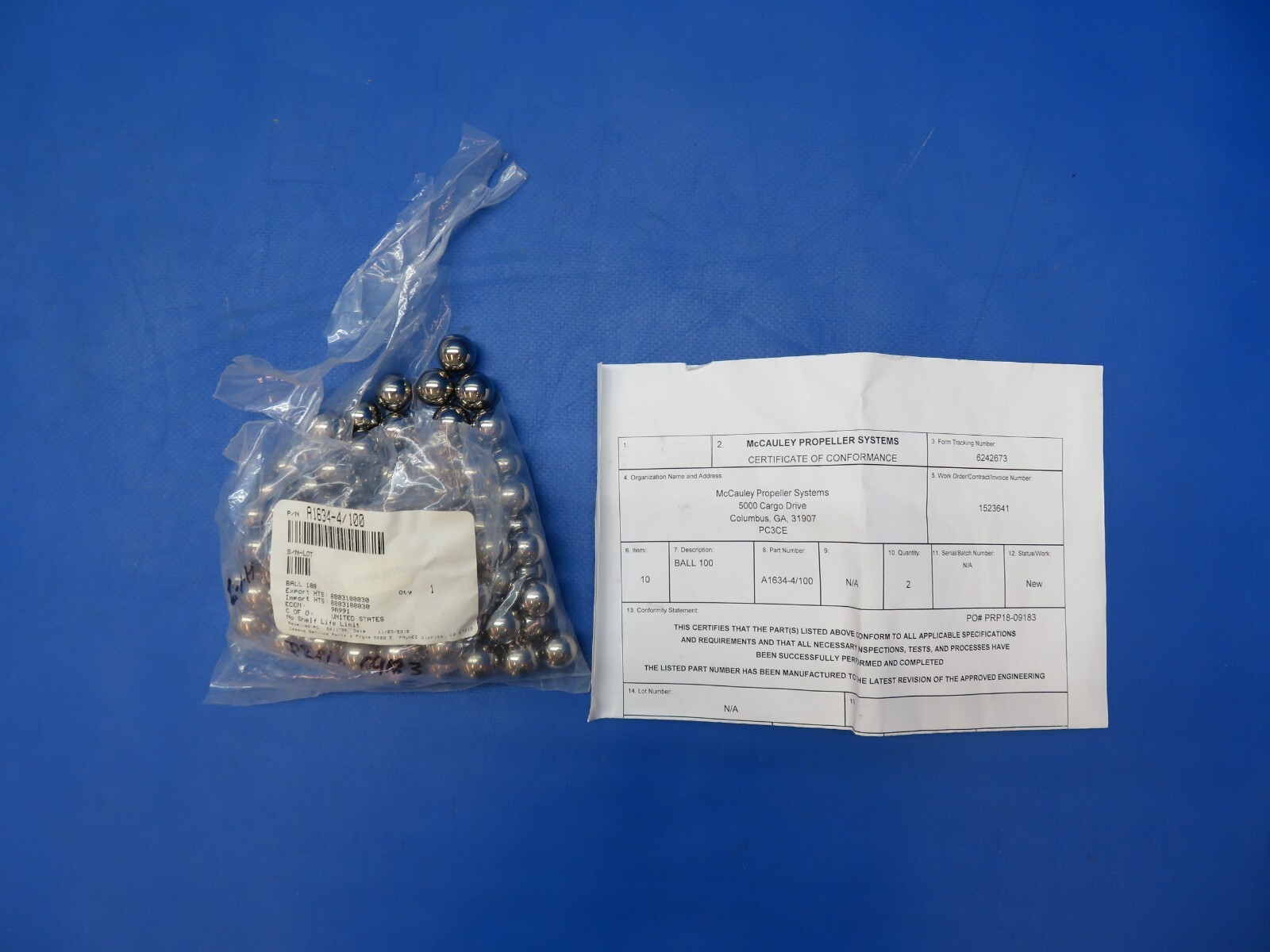McCauley Propeller Ball Bearing 100 Pack w/ Paperwork P/N A1634-4 NOS ...