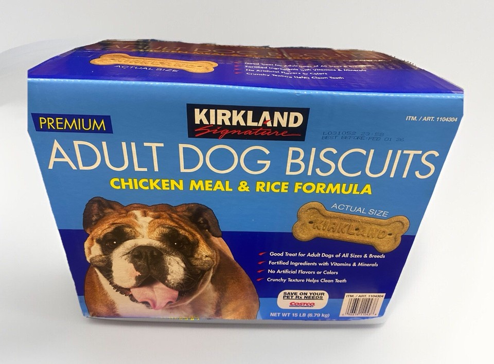 Kirkland Signature Premium Dog Biscuits Chicken Meal & Rice Formula 15 ...