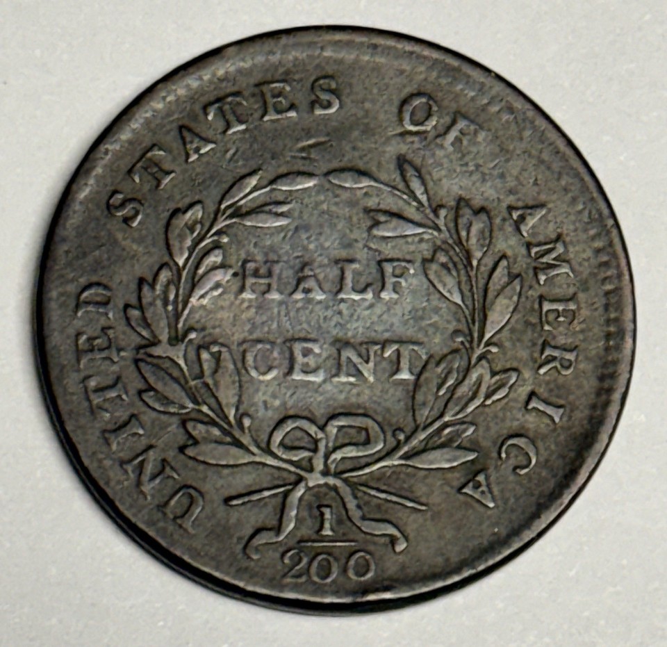 Fine 1800 Draped Bust Half Cent (obv scratch), U.S. 1/2c Type Coin | eBay