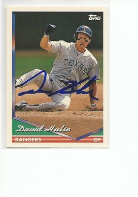DAVID HULSE Autographed Signed 1994 Topps card Texas Rangers COA | eBay