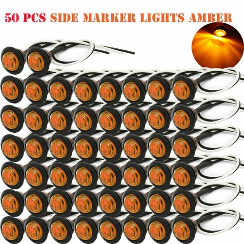 50x 3/4" Bullet Side Marker Lights LED Clearance Truck Boat Trailer ...